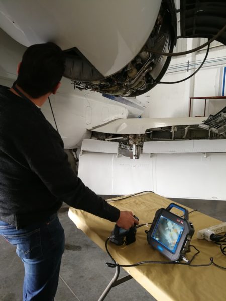 How does a borescope use for aeroengine maintenance?